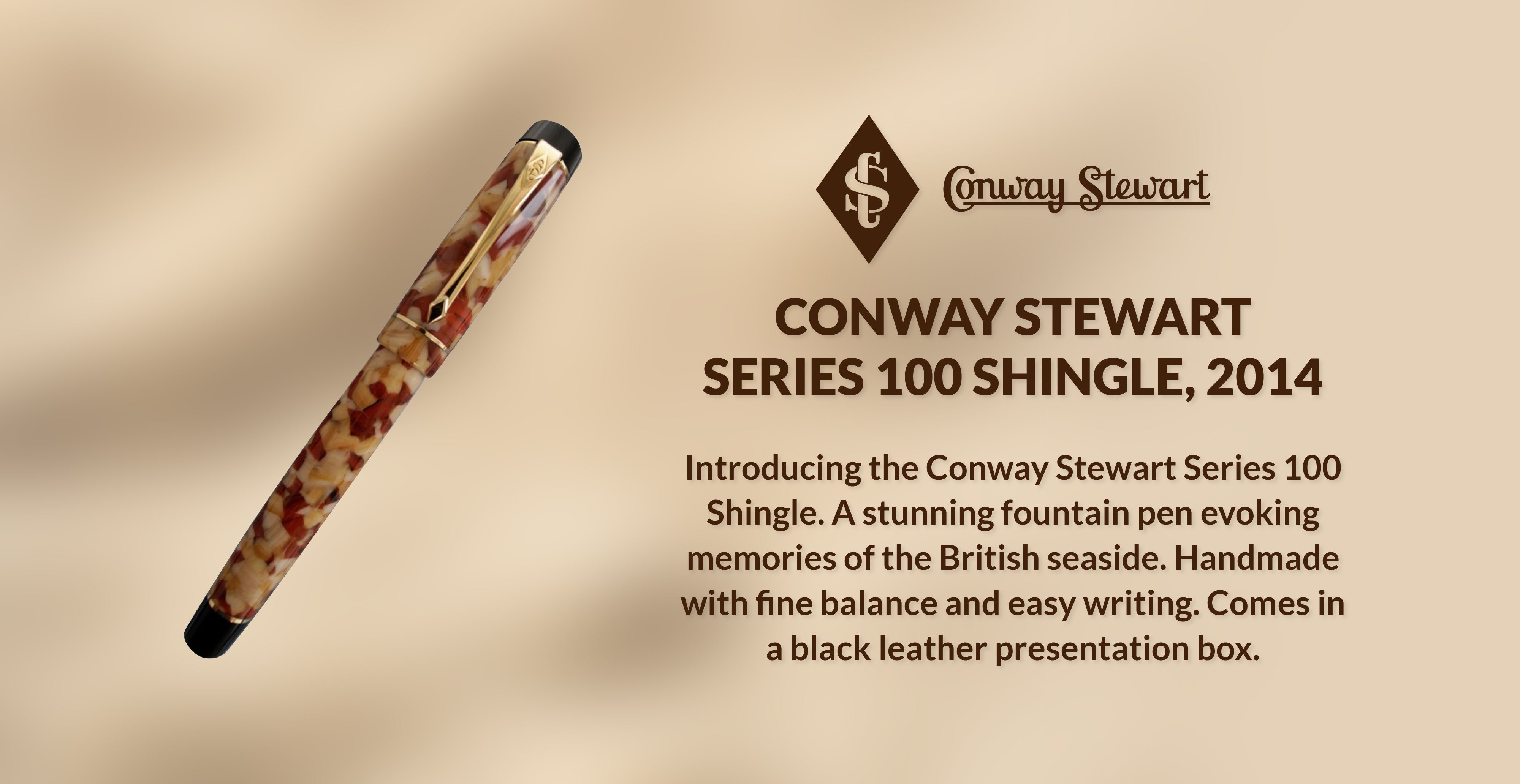 Conway Stewart Series 100 Shingle Pen | Classic Torpedo Shape & Fine Balance | Conway Stewart