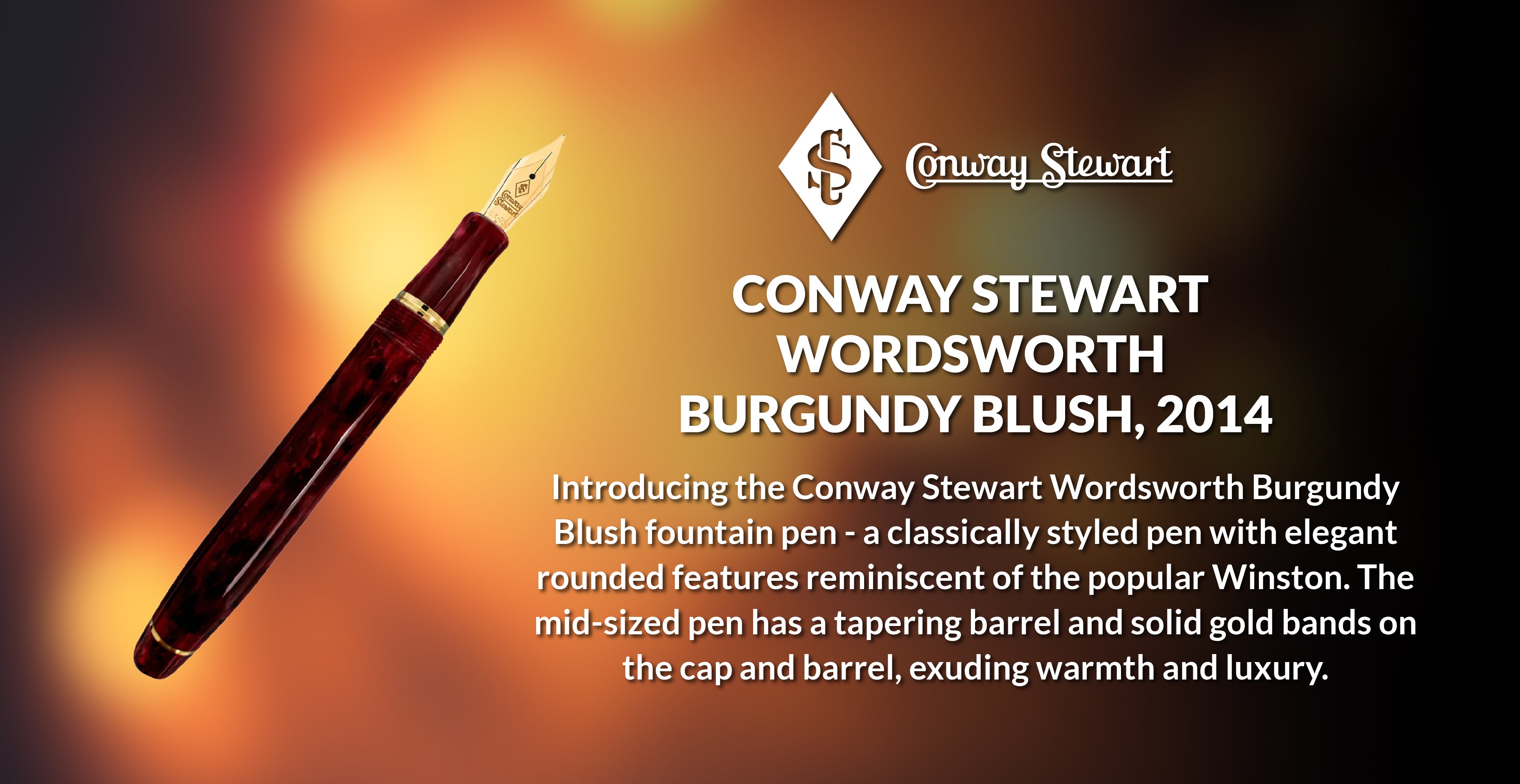 Conway Stewart Wordsworth Burgundy Blush Fountain Pen - Limited Edition ...
