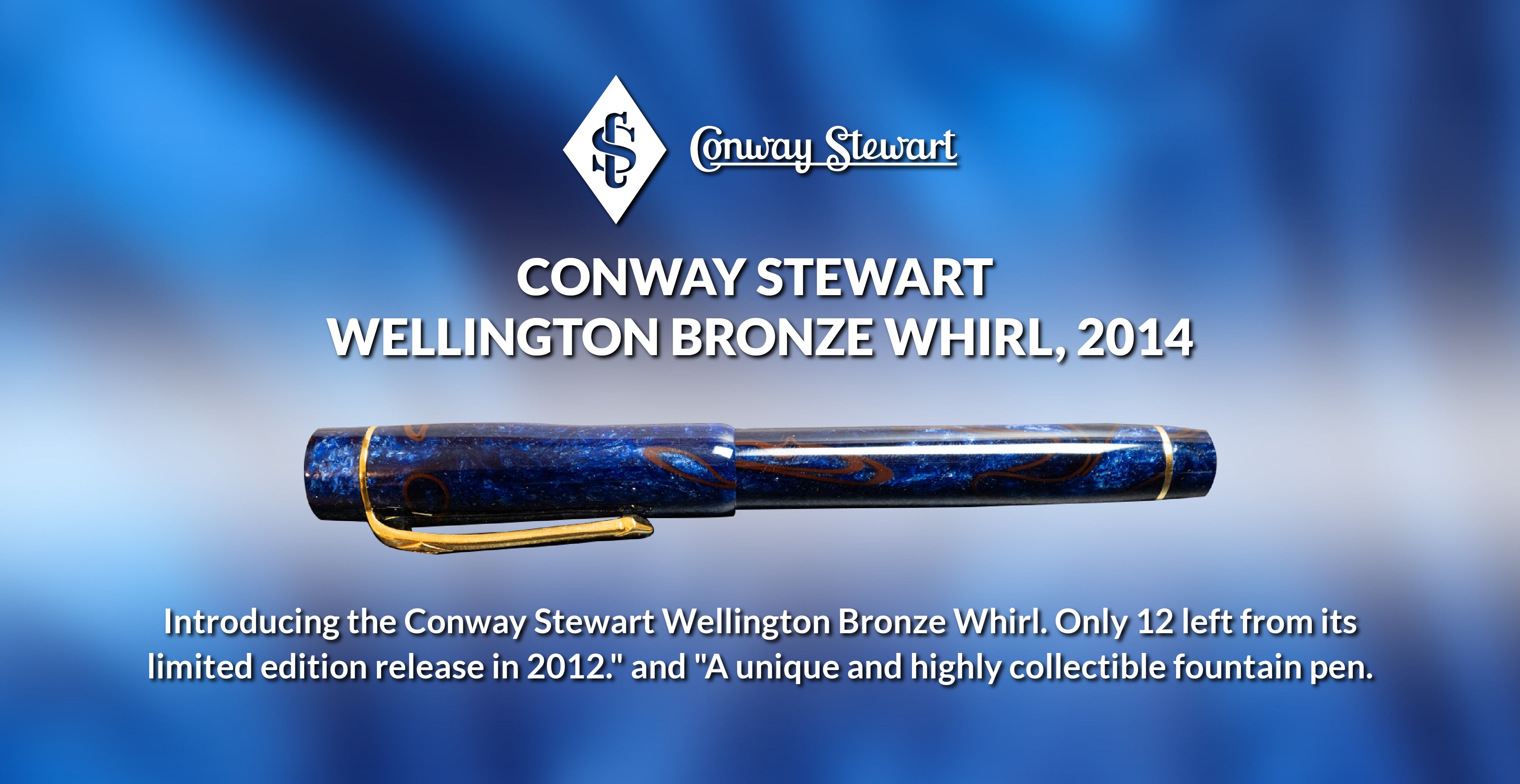 Conway Stewart Wellington Bronze Whirl Fountain Pen - Limited Edition ...