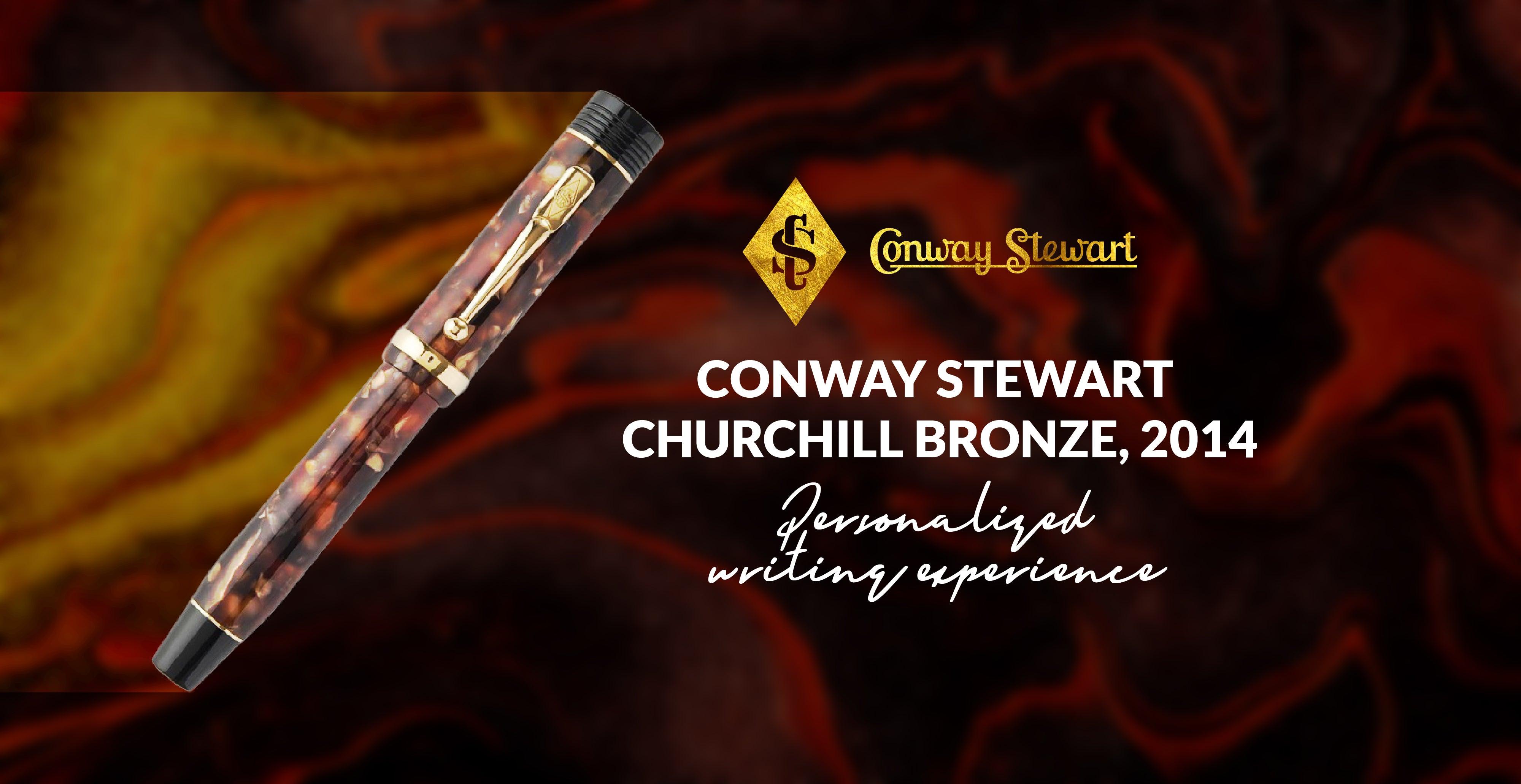 Conway Stewart Churchill Bronze Pen | Solid 9ct Gold Fittings | Conway ...