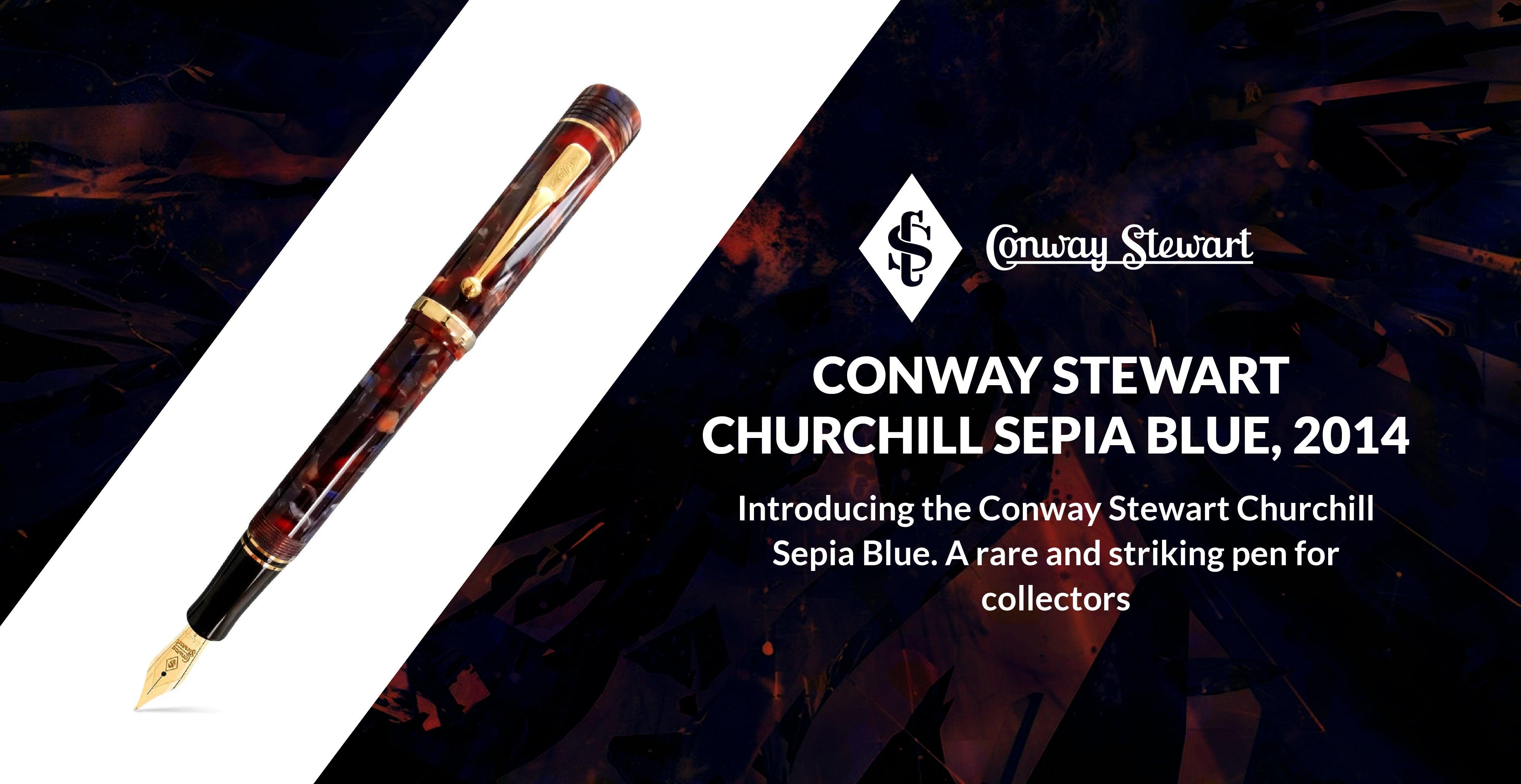 Rare Conway Stewart Churchill Sepia Blue Ballpoint Pen | Conway Stewart